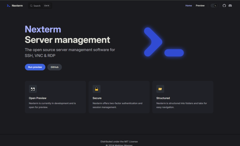 Linux/Windows多服务器管理神器——Nexterm！支持SSH、VNC和RDP，带SFTP功能 使用Docker部署项目